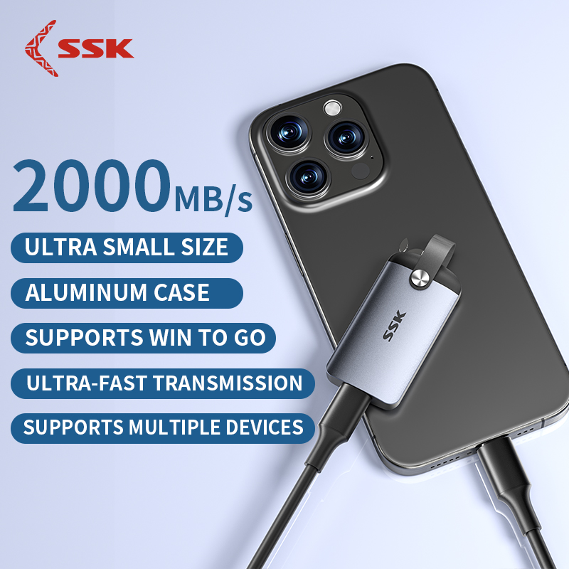 SSK 2000MB/s SD510 External Portable SSD 1T 20Gbps External Solid State ...