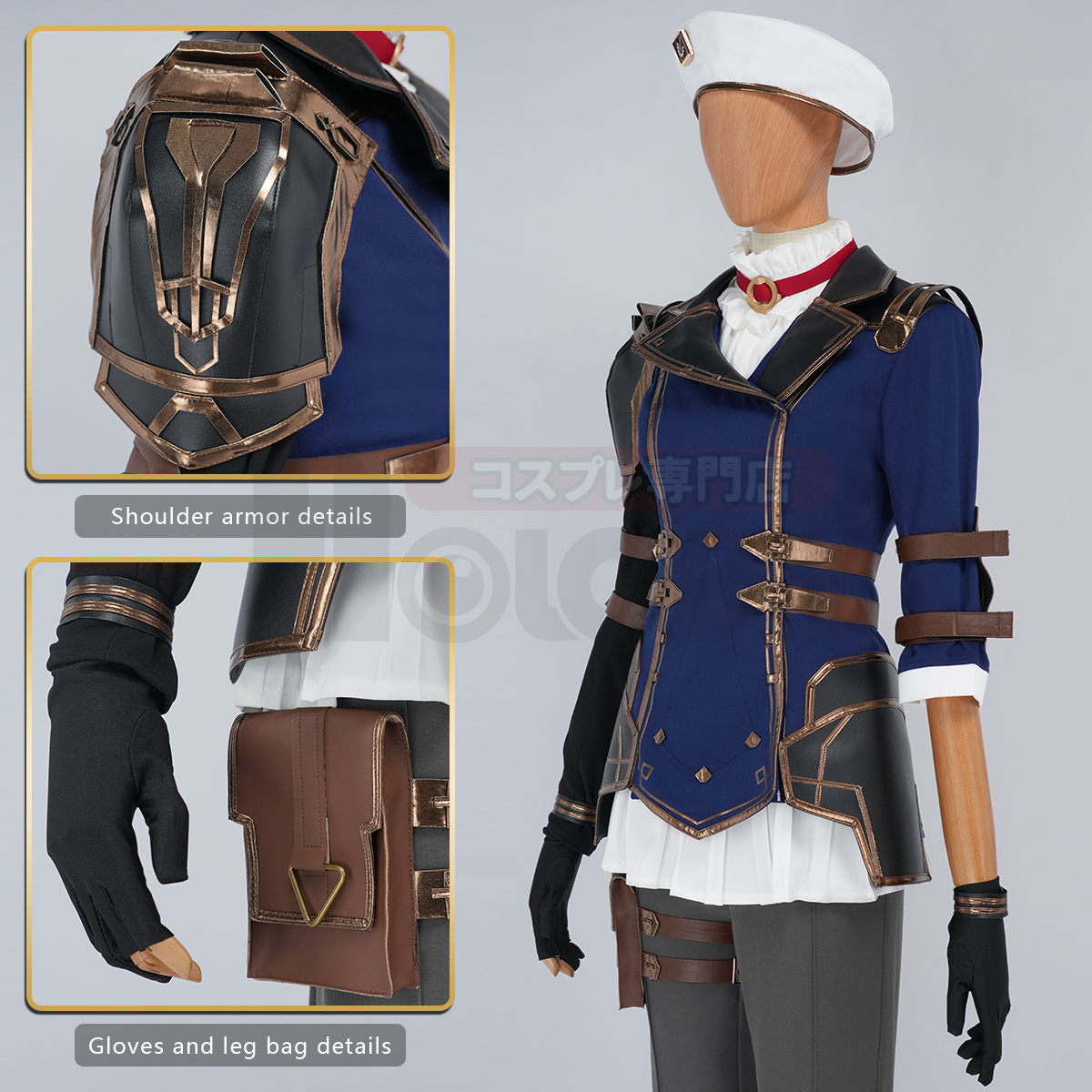 HOLOUN LOL Caitlyn Cosplay Costume Vi Arcane League of Legends Game ...