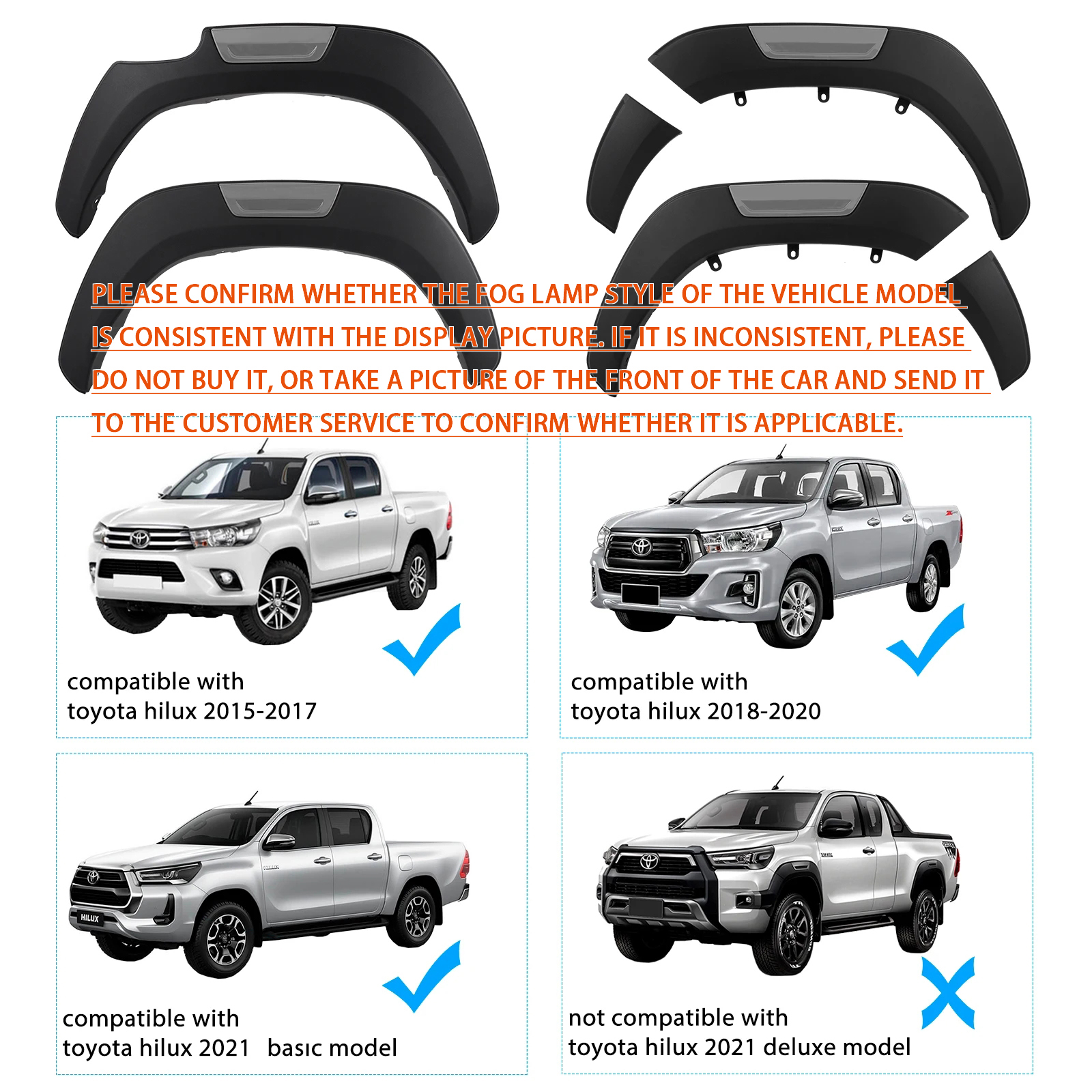 Revo Fender Flare Toyota Hilux Conquest Design Slim Fender Flare Matte ...