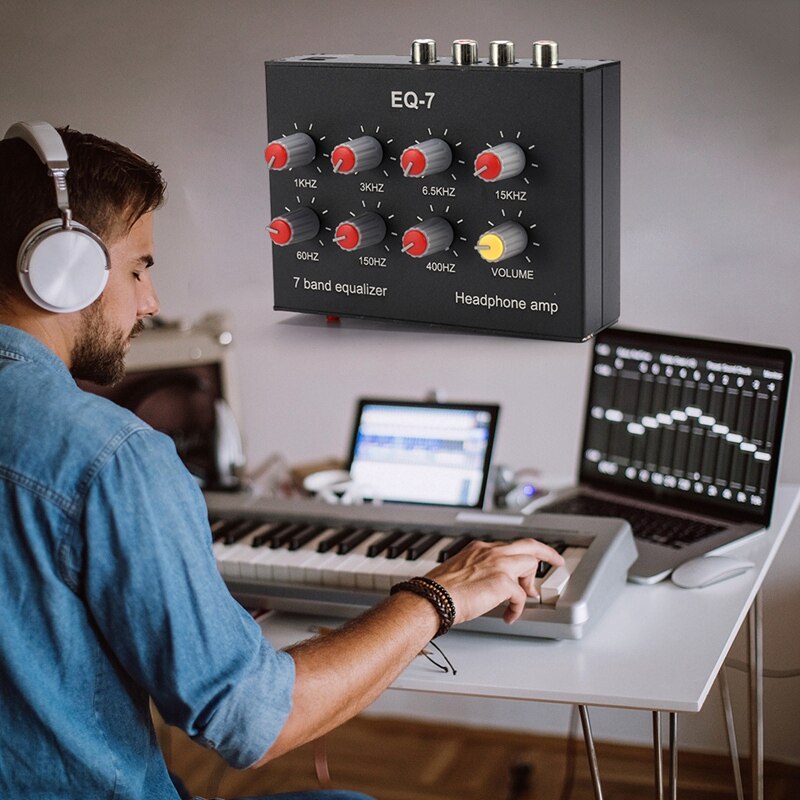 ⭐⭐⭐EQ-7 Car Audio Headset Amplifier 7-Band EQ Equalizer 2 Channel Audio ...