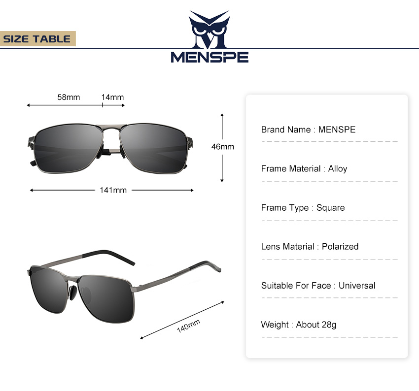 MENSPE Sunglasses Driver Driving Mirror TAC Polarized Glasses ...