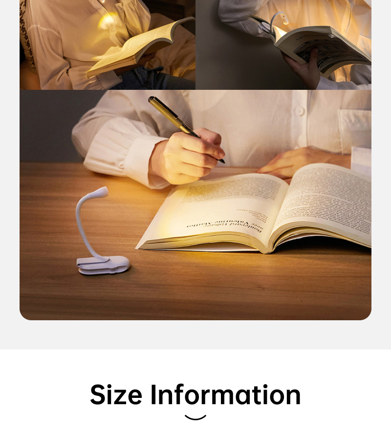 Thunlit Mini Clip Light Rechargeable Book Lights for Reading in Bed ...