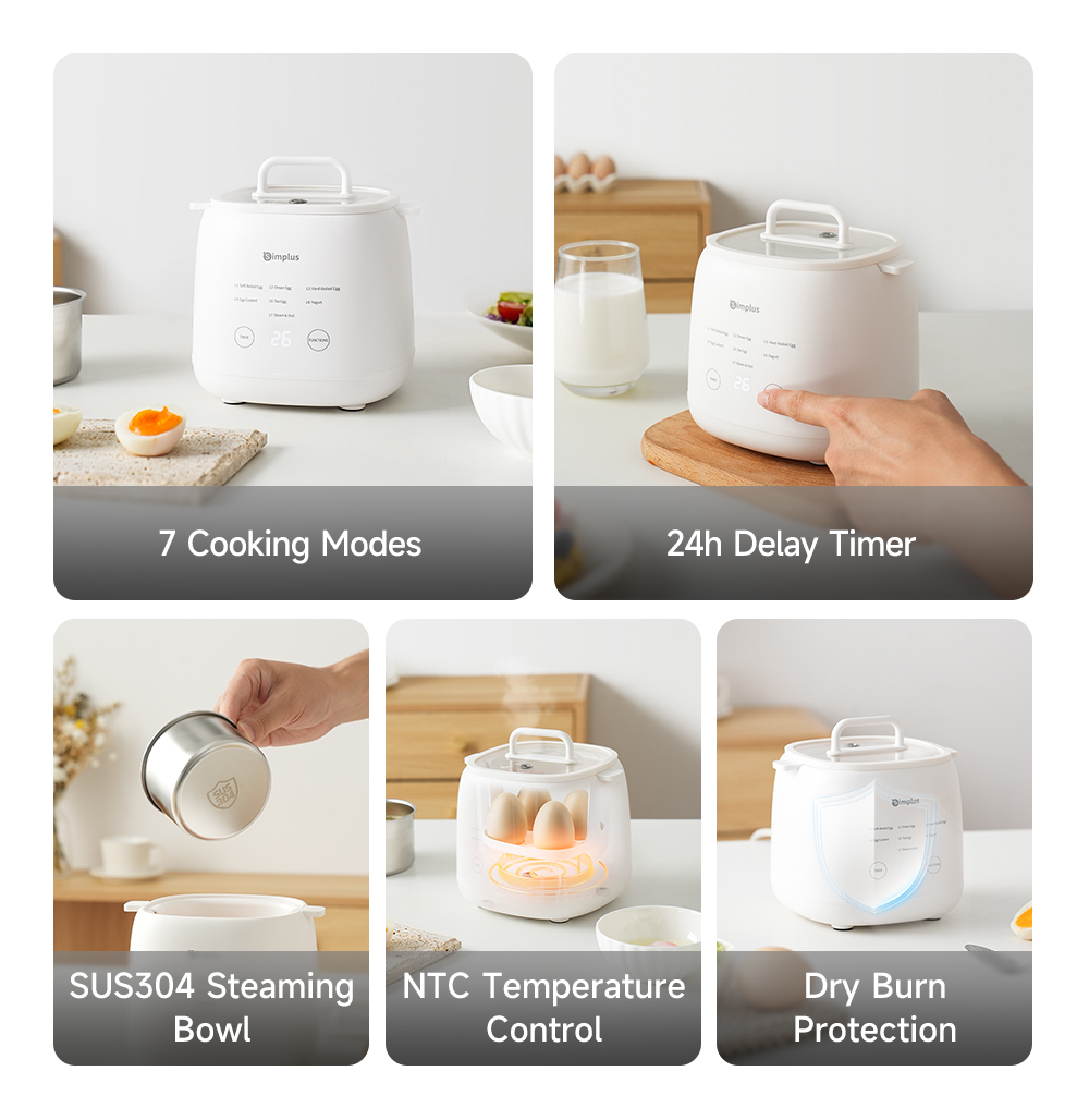 Simplus Egg Boiler Multifunctional Cooker 7 Modes 24h Timer Touch ...