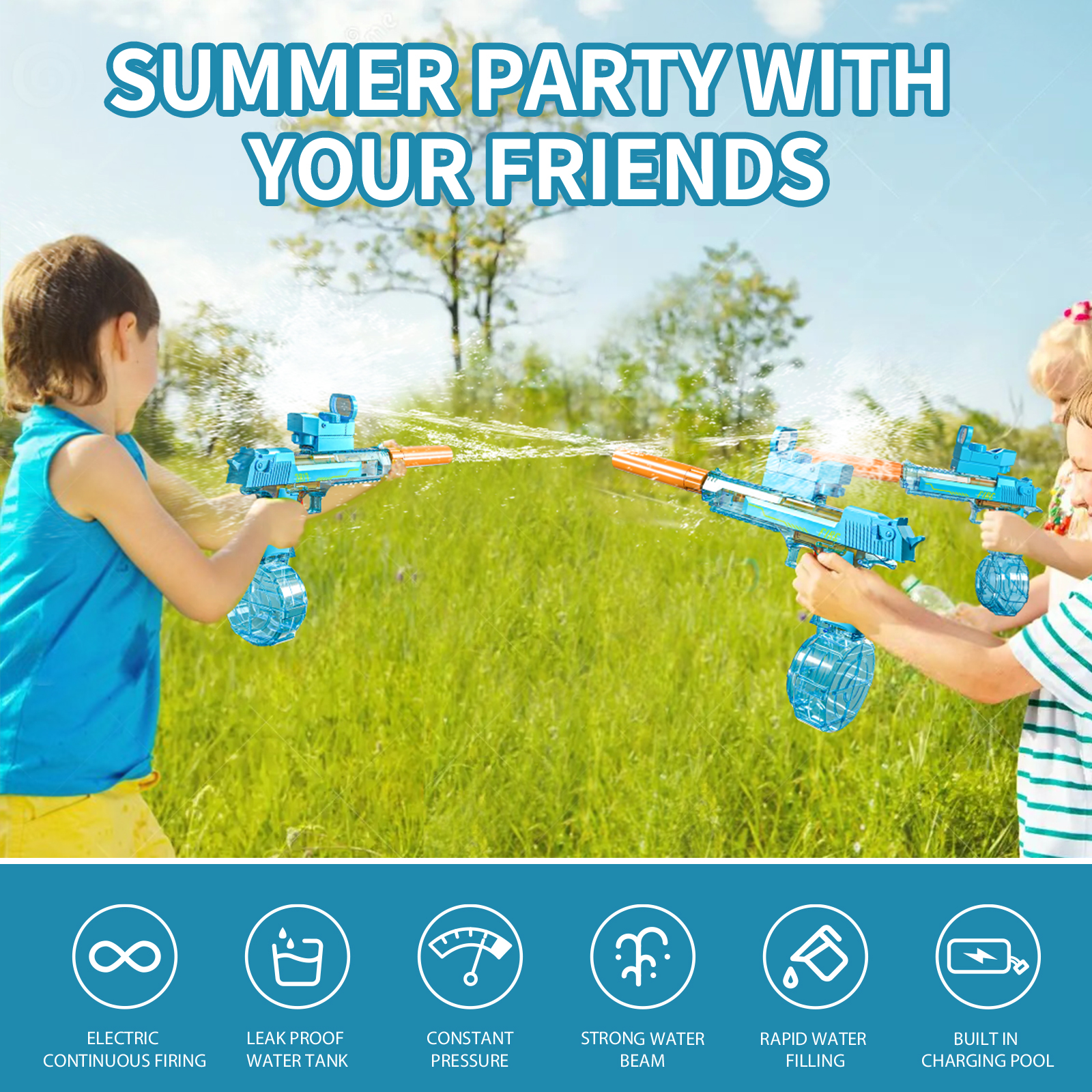 Desert Eagle electric water gun fully automatic children's toy electric ...