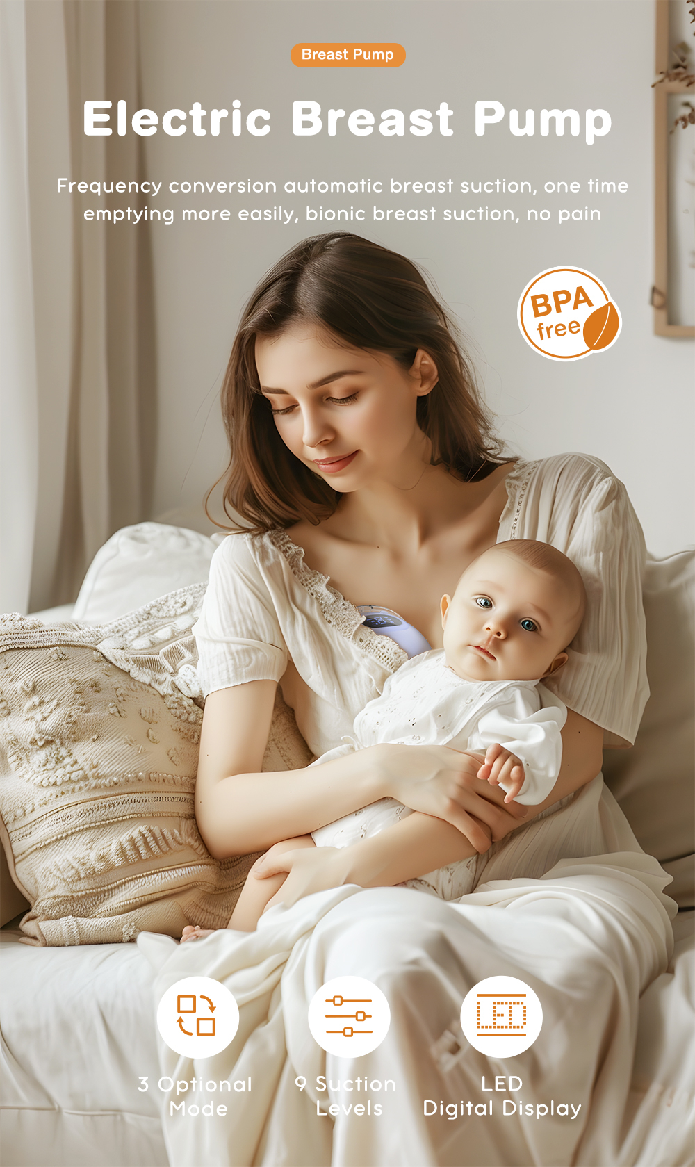 Preferred Wearable Electric Breast Pump With Dust Cover 150ml Pump For ...