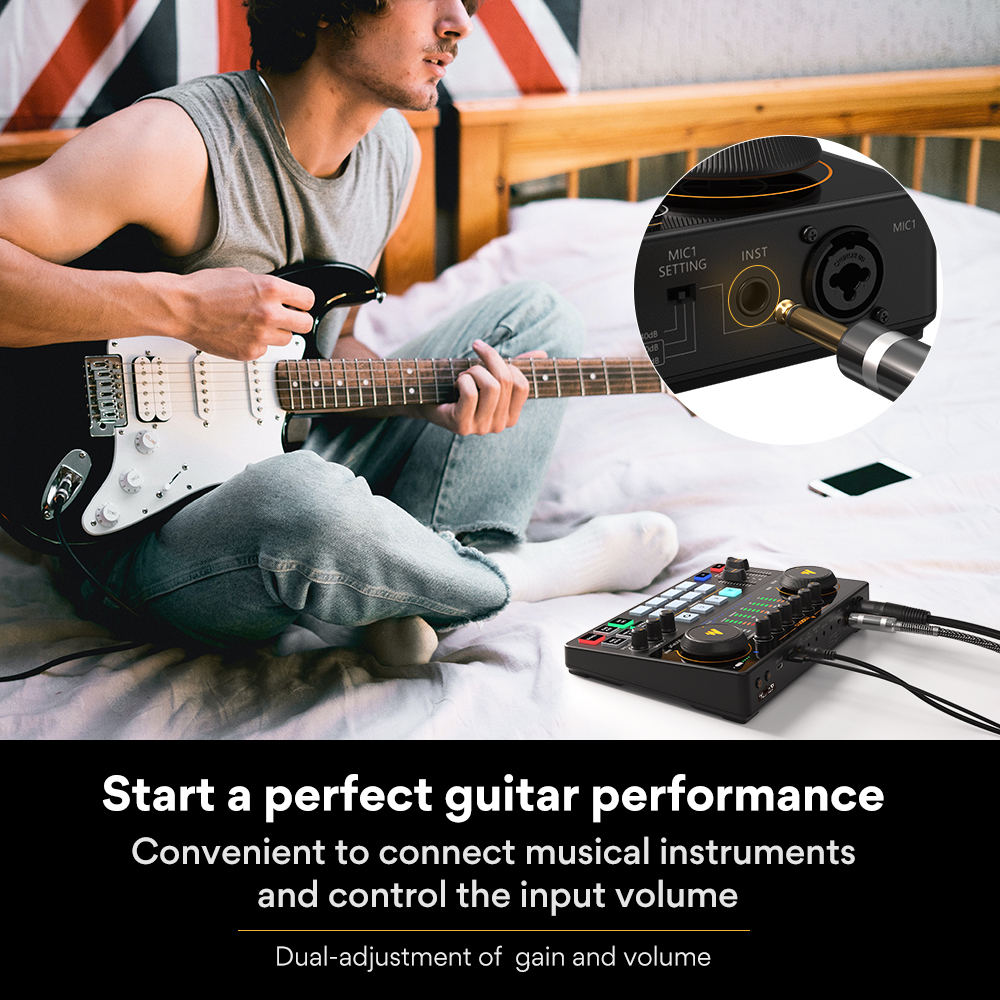 Maono AME2 Sound Card Professional Studio Mixer Audio Interface With ...