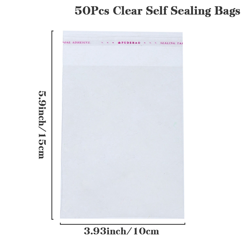 50/100pcs Slef Sealing Cellophane Candy Bag Clear Cookie Bag Self ...