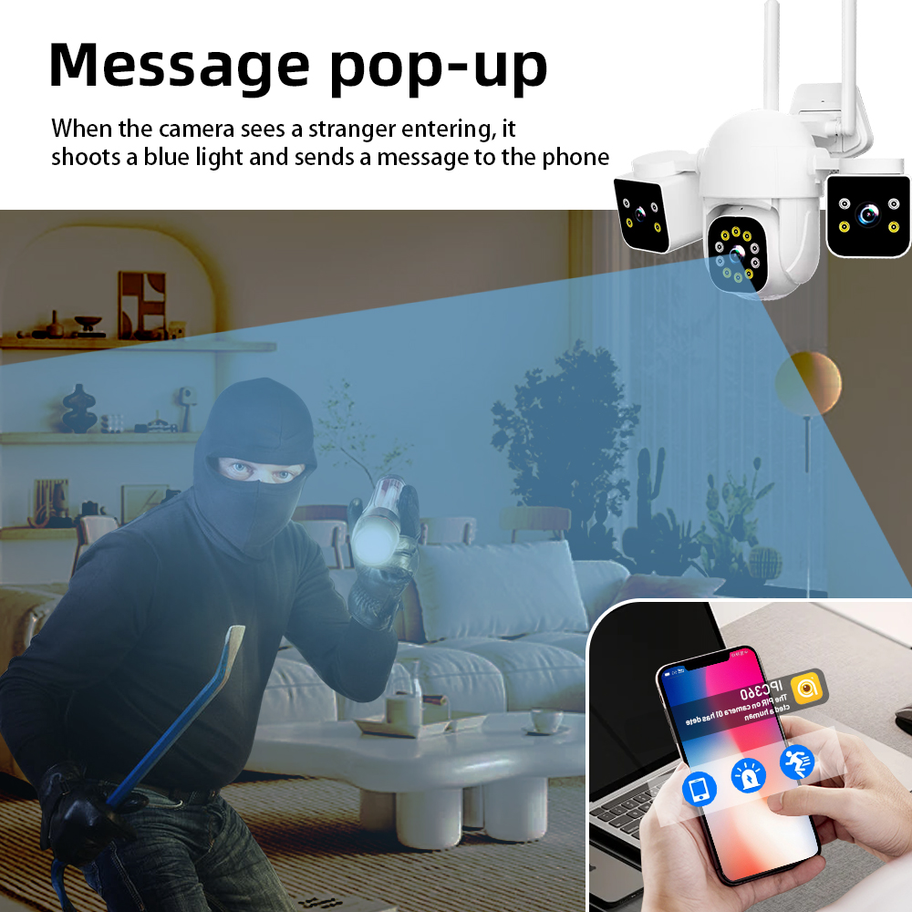 LLSEE five lens three screen 20x optical zoom 8K 20MP WIFI wireless outdoor CCTV waterproof PTZ ...