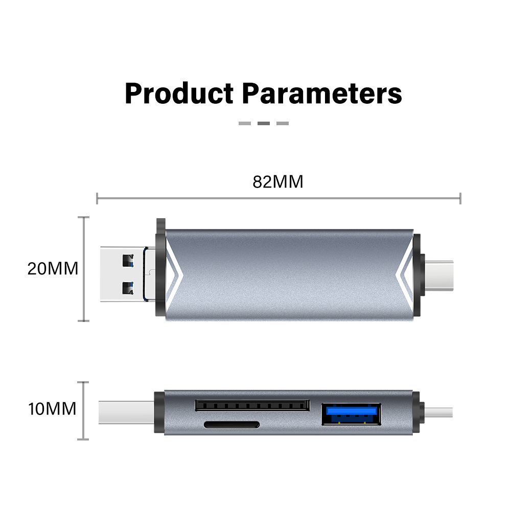 Type C SD TF Card Reader 6 in 1 USB 3.0 Card Reader for PC Laptop ...