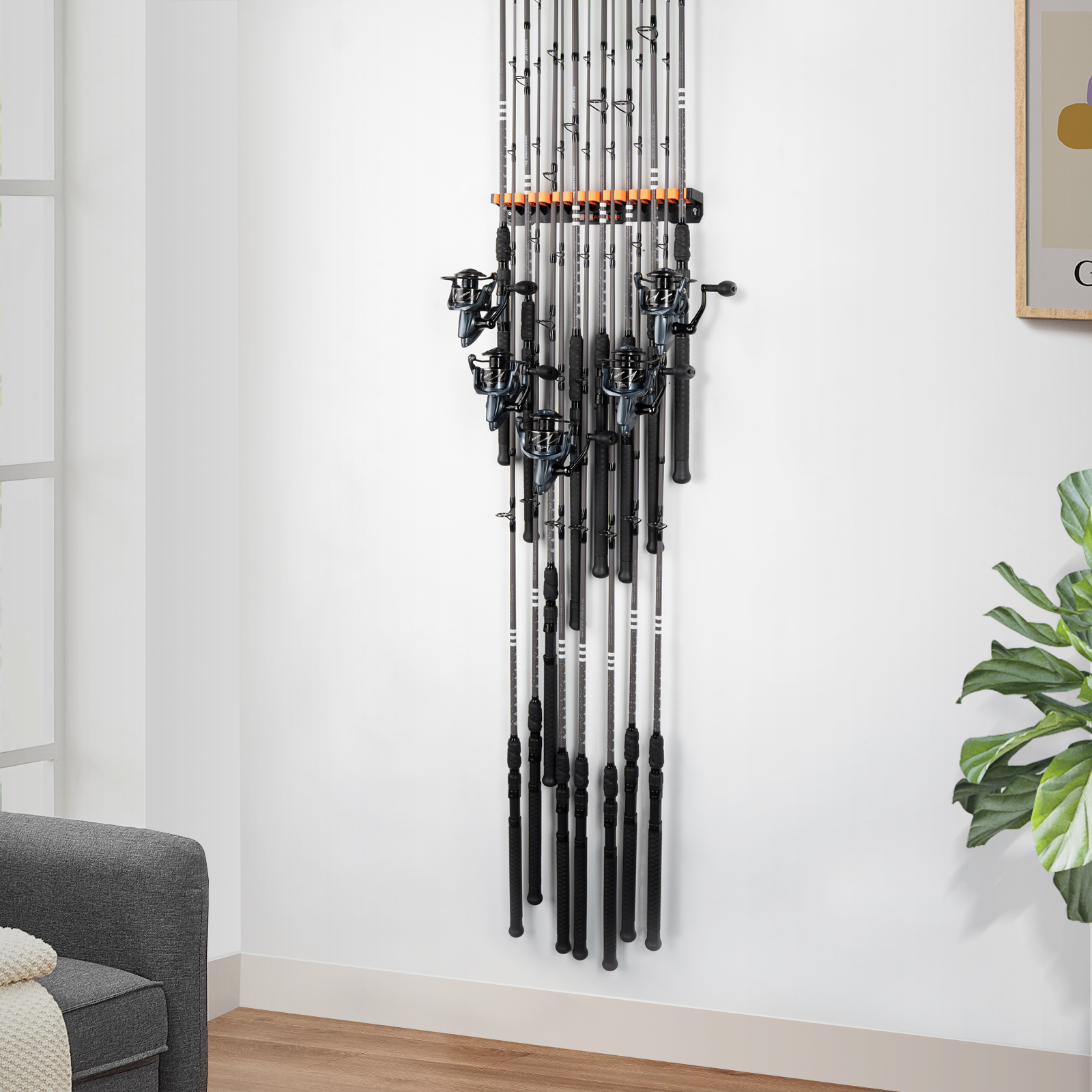 KastKing Patented V15 Vertical Fishing Rod Holder-Wall Mounted Fishing ...