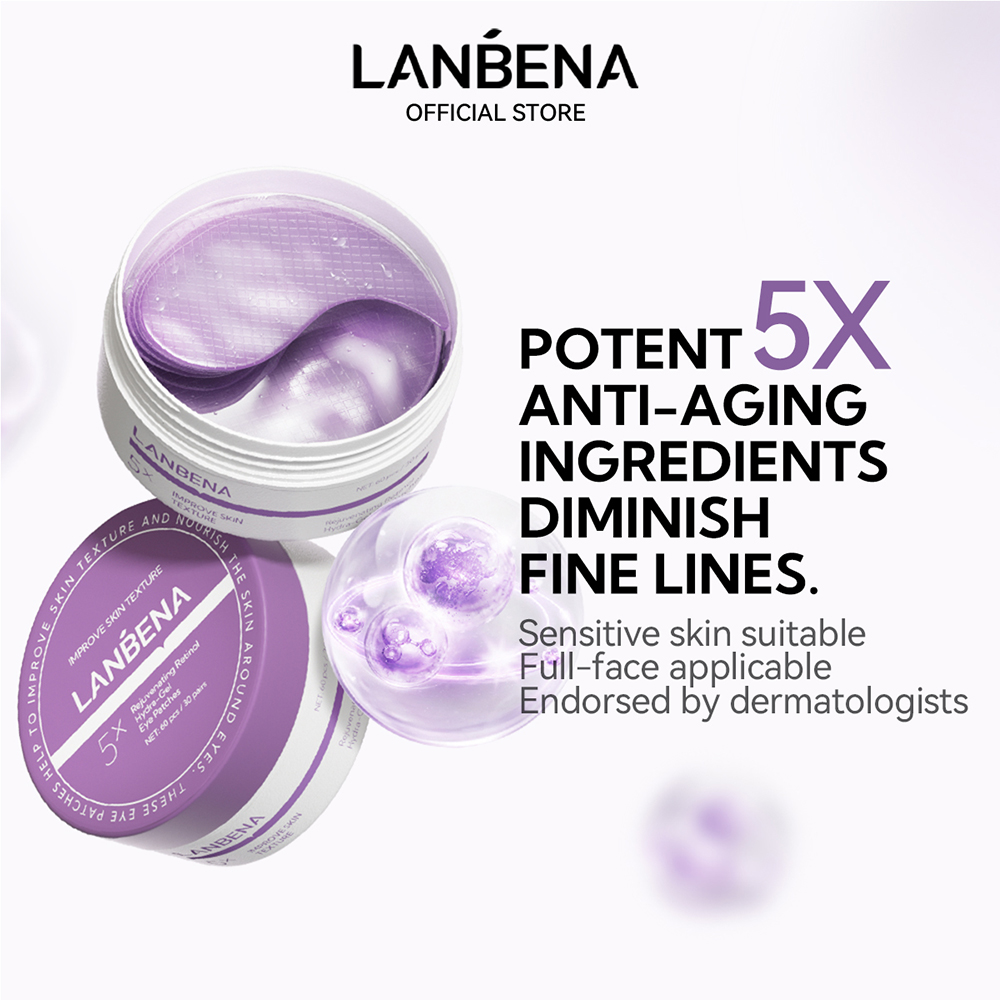 LANBENA Eye Patch Retinol Anti Wrinkle Eyes Patch Eyebag Remover ...