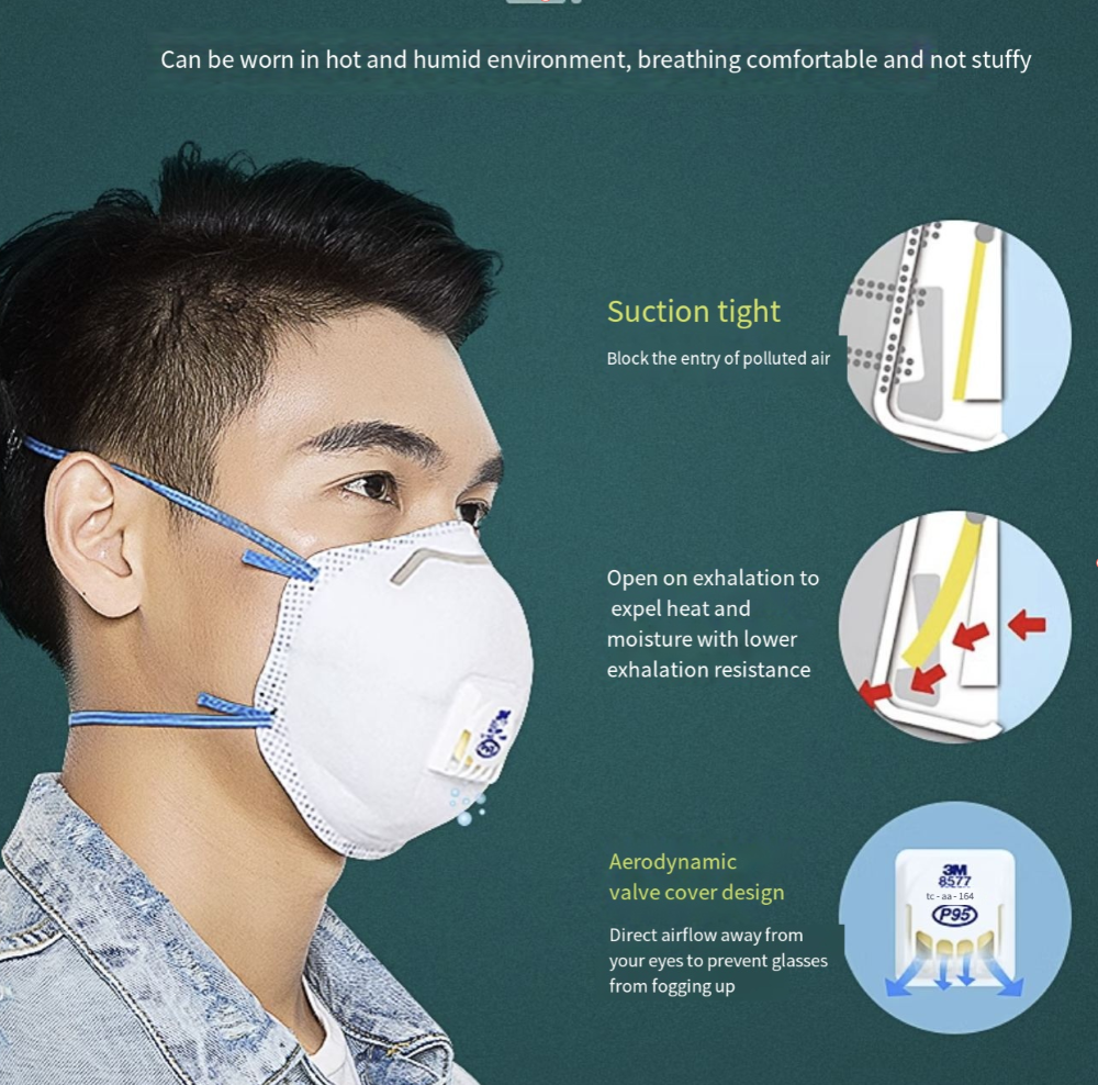 1PCS 3M 8576 Mask P95 OV Respirator W/Valve Anti-fumes Acid ...