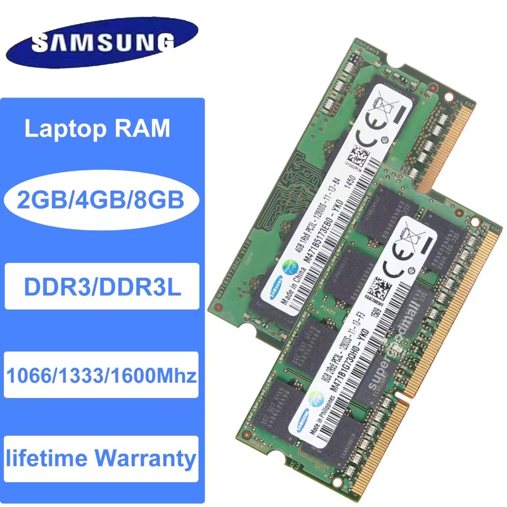 Samsung 2GB 4GB 8GB DDR3L/DDR3 1066Mhz 1333Mhz 1600Mhz 204Pin SODIMM Laptop Memory RAM Notebook ...