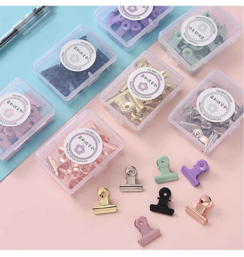 Multiple Colors Vintage Metal Paper Clip Binder Clips Grip Clamps ...