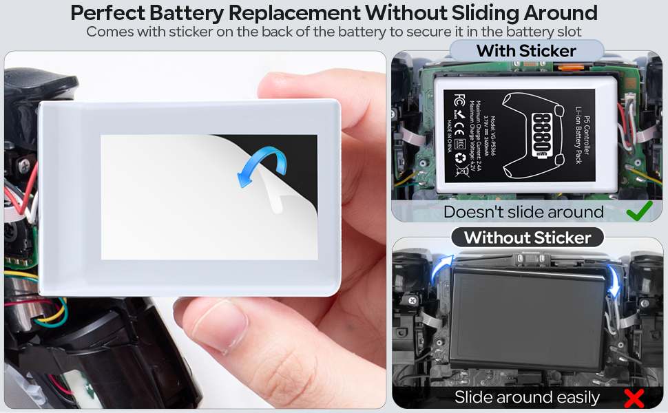PS5 Controller Battery, 8880mWh High Capacity PS5 Controller Battery ...