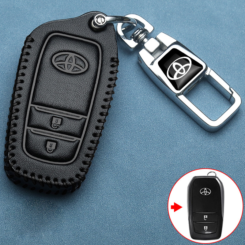 Toyota Genuine Leather Car Remote Key Case For Toyota hilux/innova Key ...
