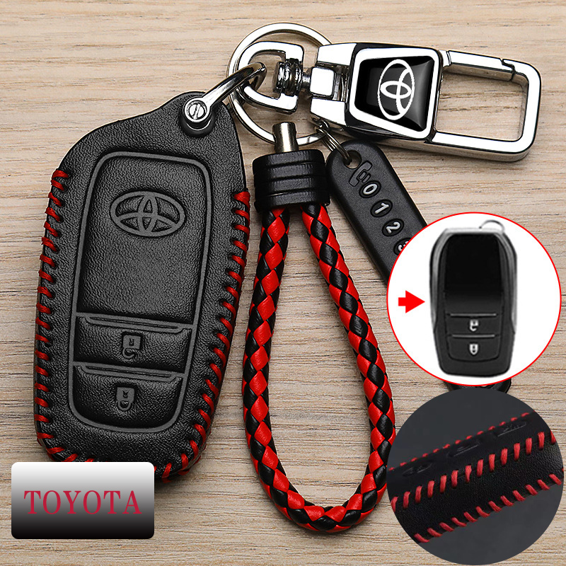 Toyota Genuine Leather Car Remote Key Case For Toyota hilux/innova Key ...