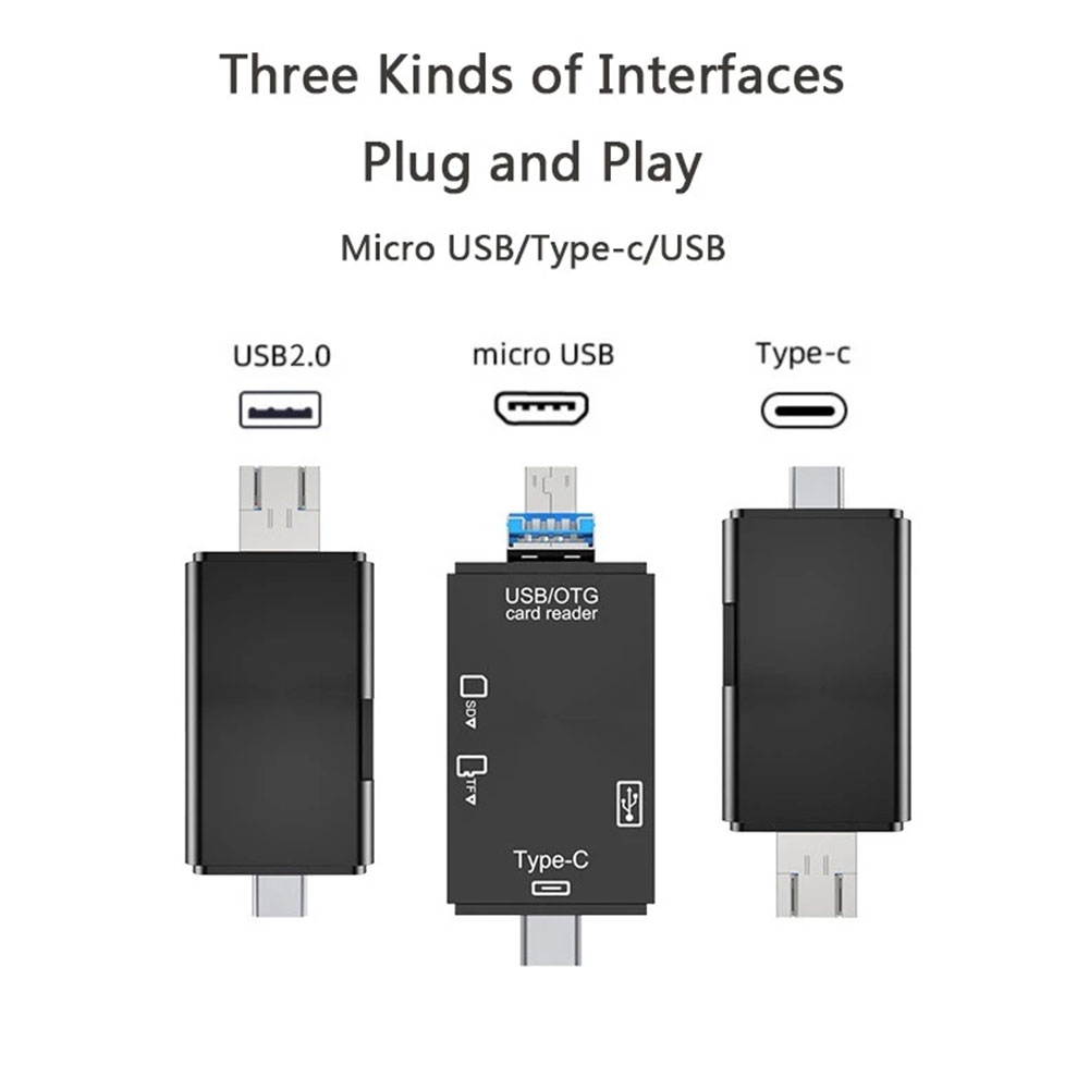 6 In 1 OTG Card Reader USB 3.0 Micro Type C To Micro SD TF Adapter ...