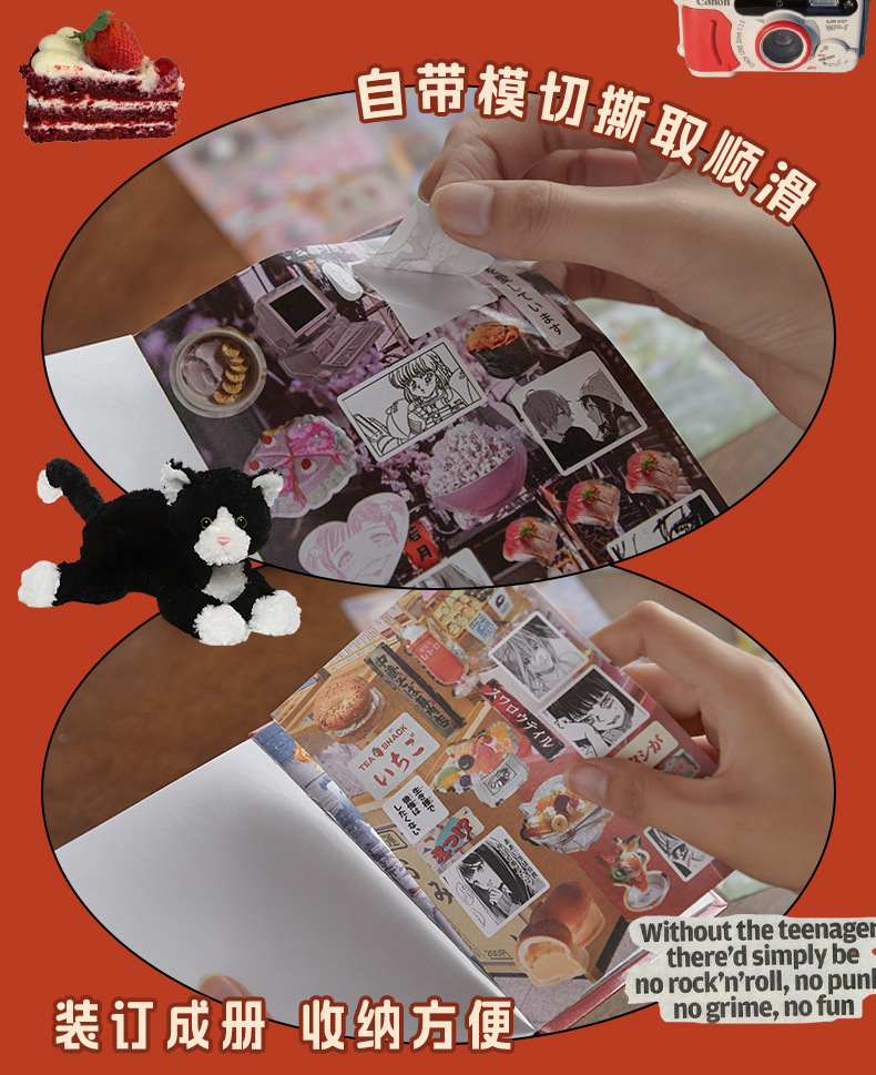 Strobe Japanese Food Sticker Book Giant Thick Handbook Sticker Colorful ...