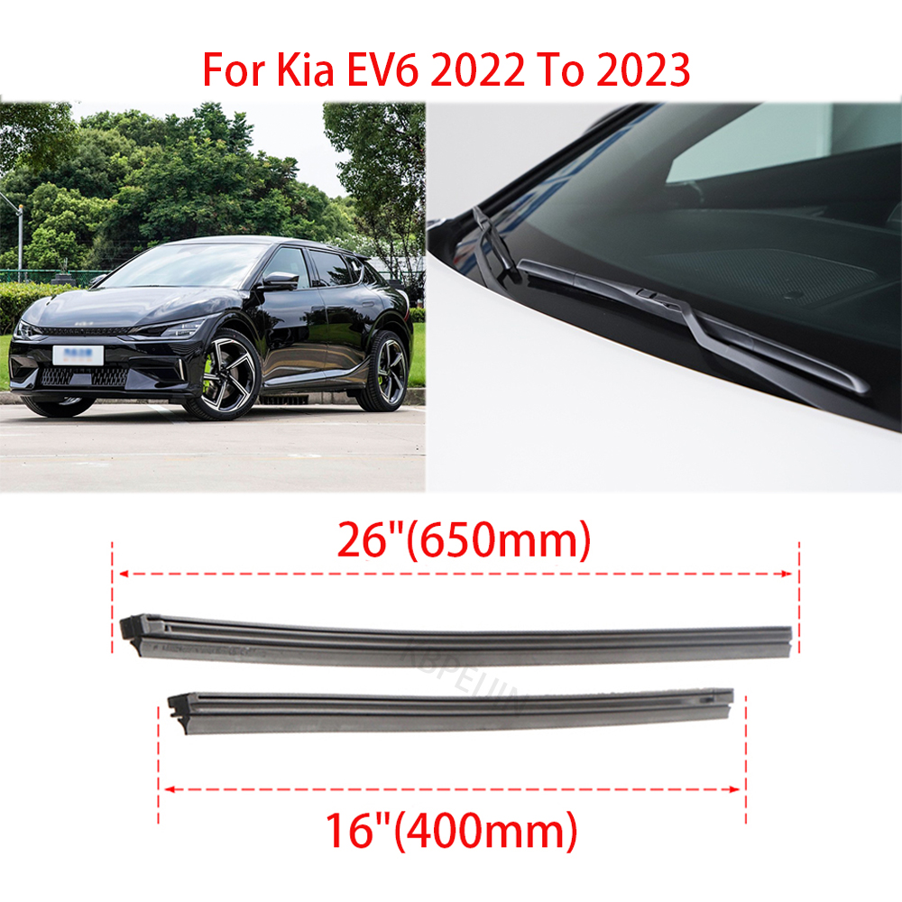 1Set Car Wiper Refill Rubber Strip 16" 26" For Kia EV6 2022 2023 Wipers ...