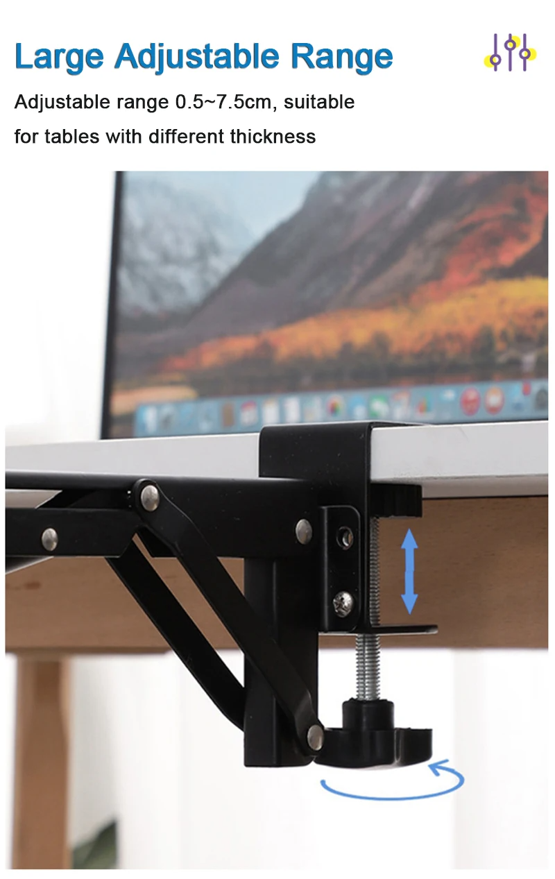 Foldable Bracket Desktop Extension Board Support Computer Mount Plate ...