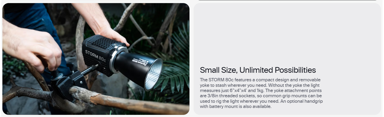 Aputure STORM 80c Full-Color Compact Point Source Fixture Video Light ...