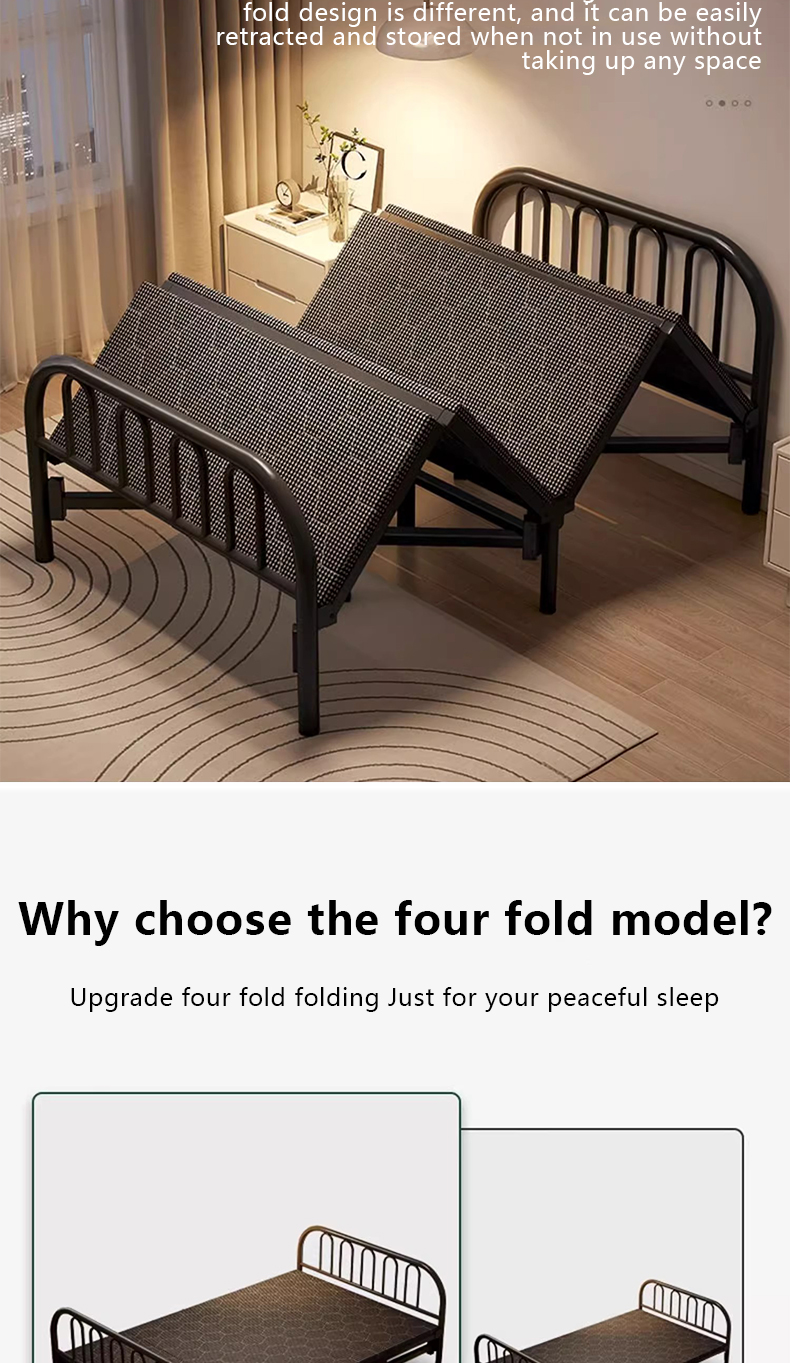 Folding Frame with Foam, Double Deck, 1.2m, Heavy Duty Iron, 4-Fold ...
