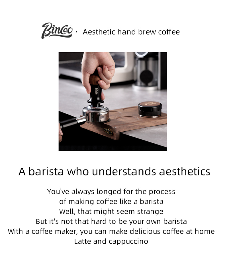 BINCOO Coffee Press Powder Cloth Holder Set Walnut Multi-Purpose Powder ...