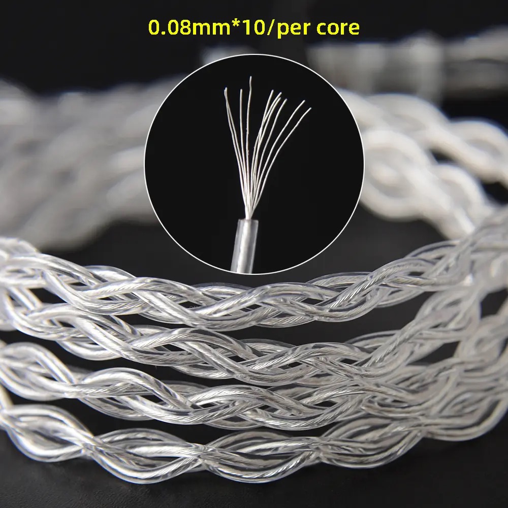 NICEHCK LitzPS 4N Litz Pure Silver Earphone Upgrade Cable MMCX/NX7 Pro ...