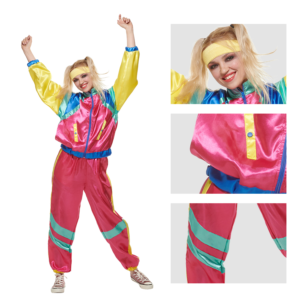 COD Women 90s 80s Retro Shell Suit Adult Fashion Hippie Party Halloween ...