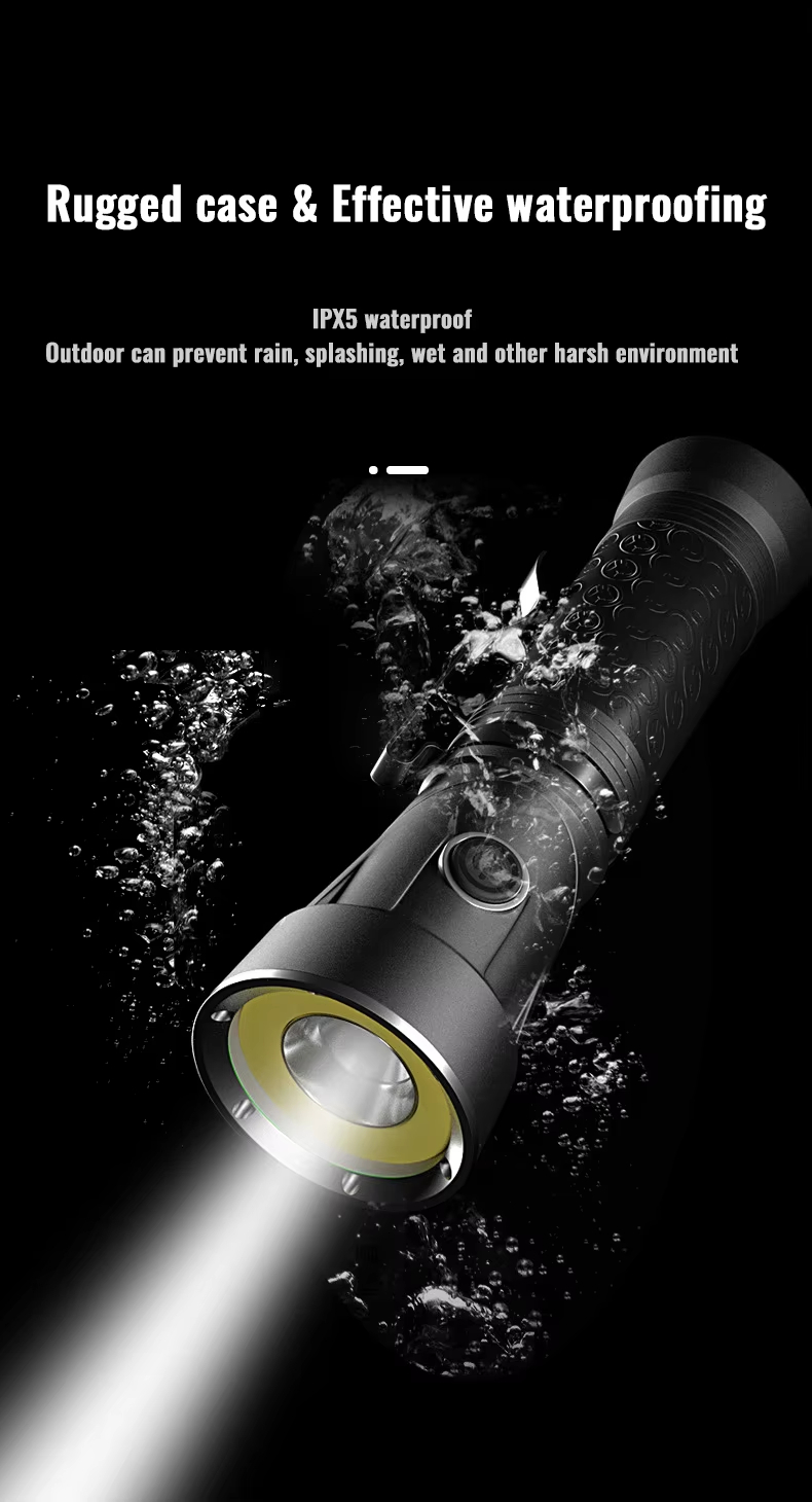 WARSUN R1 Portable Flashlight 90-Degree Rotatable USB Flashlight ...