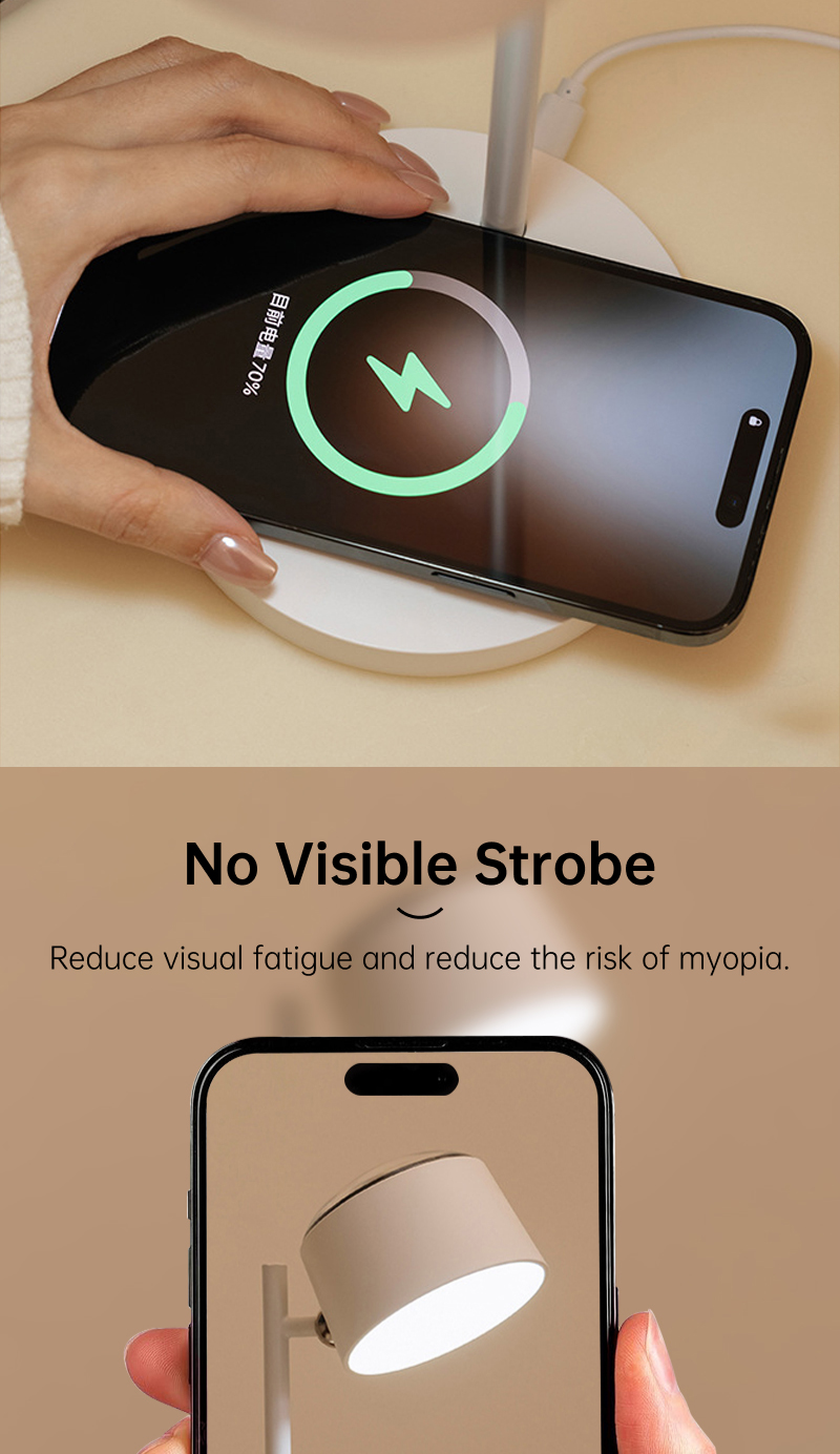 Thunlit Desk Lamp Wireless Charger LED Smart Wireless Charging Bedside ...