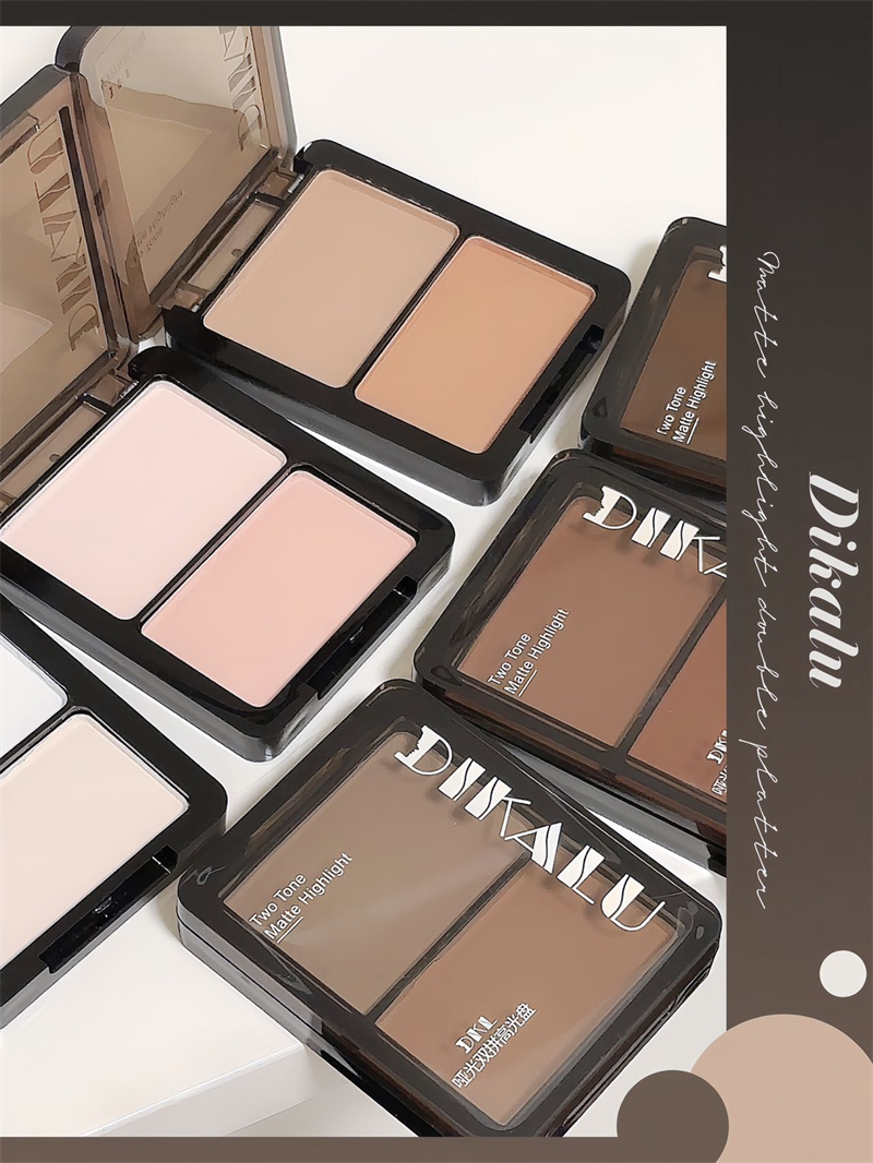 DIKALU Two-toned Bronzer Matte Highlighter Contour Palette 3D Bronzer ...