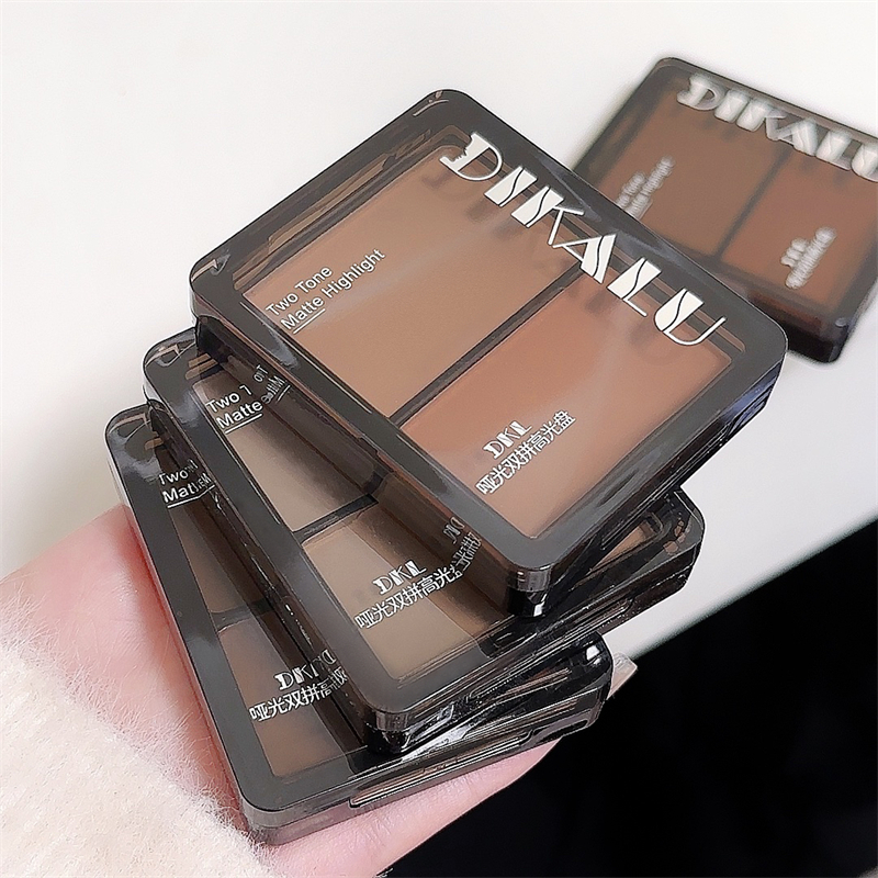 DIKALU Two-toned Bronzer Matte Highlighter Contour Palette 3D Bronzer ...