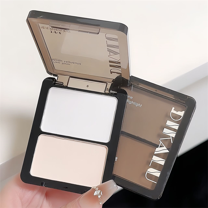 DIKALU Two-toned Bronzer Matte Highlighter Contour Palette 3D Bronzer ...