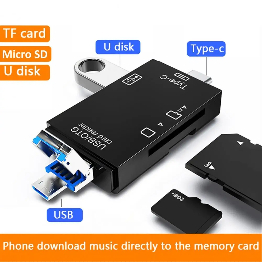 Suitable for PC and Laptop 6-in-1 Type C Mini USB Portable SD Card ...