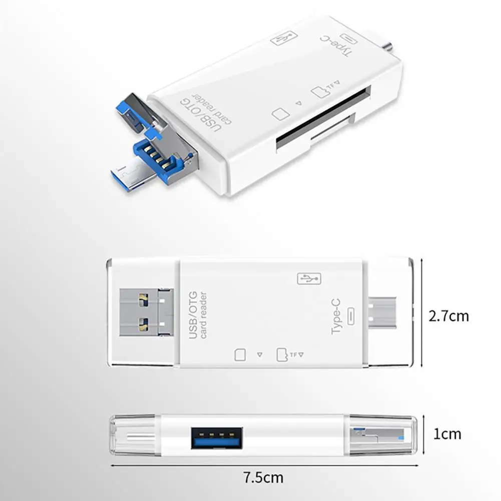 Suitable for PC and Laptop 6-in-1 Type C Mini USB Portable SD Card ...
