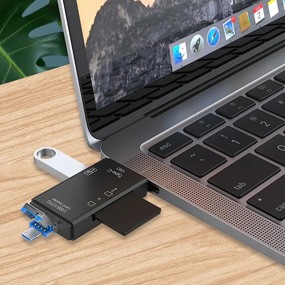 Suitable for PC and Laptop 6-in-1 Type C Mini USB Portable SD Card ...