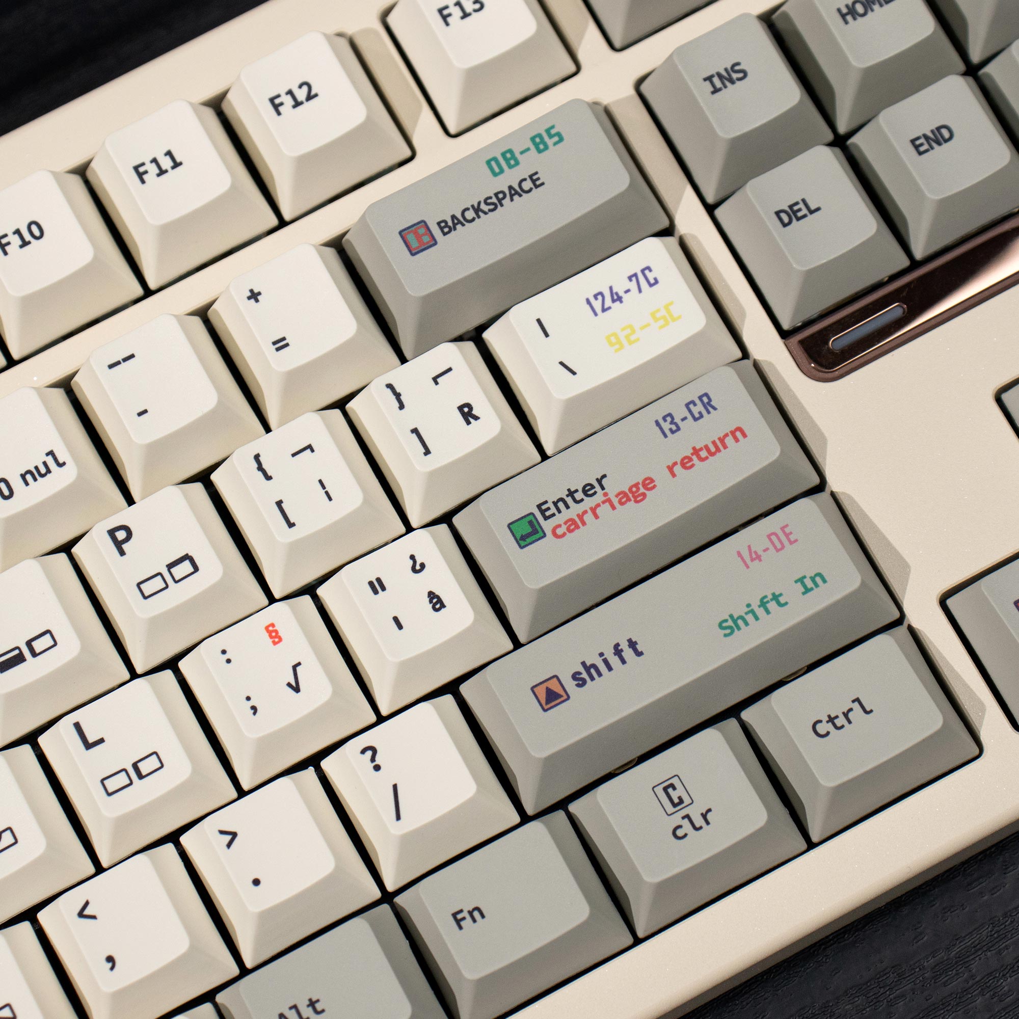 Retro Keycaps C64 White Gray PBT Thickness 1.7mm cherry Profile Keycaps ...