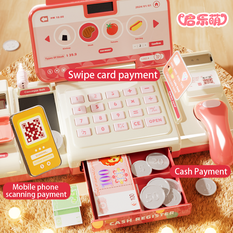 [Qilemeng] Kids Cash Machine Toy Simulation Cashier Toys Credit Card ...