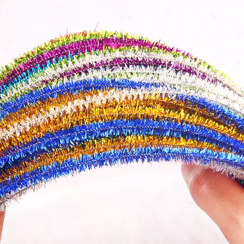 Glitter Fuzzy wire 100 pcs Shining chenille wire for flower fuzzy wire ...