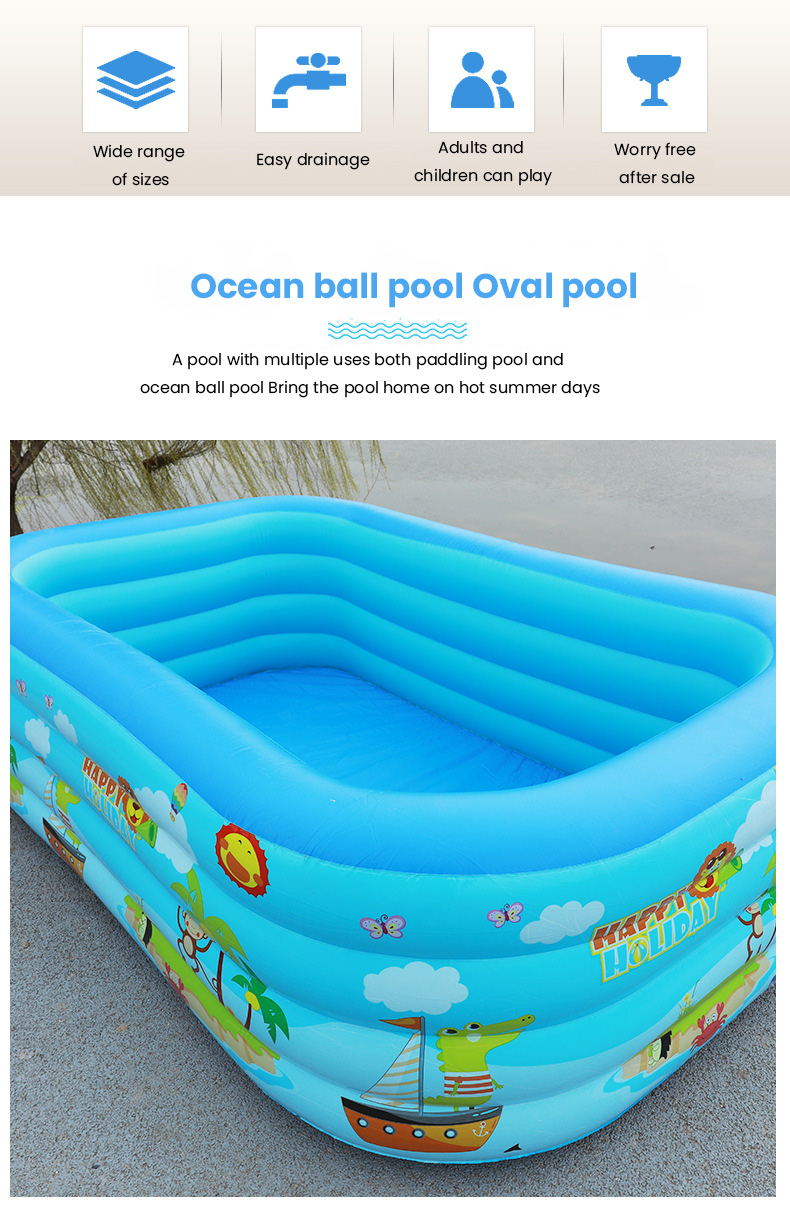 Portable inflatable swimming pool Children's pool Suitable for families ...