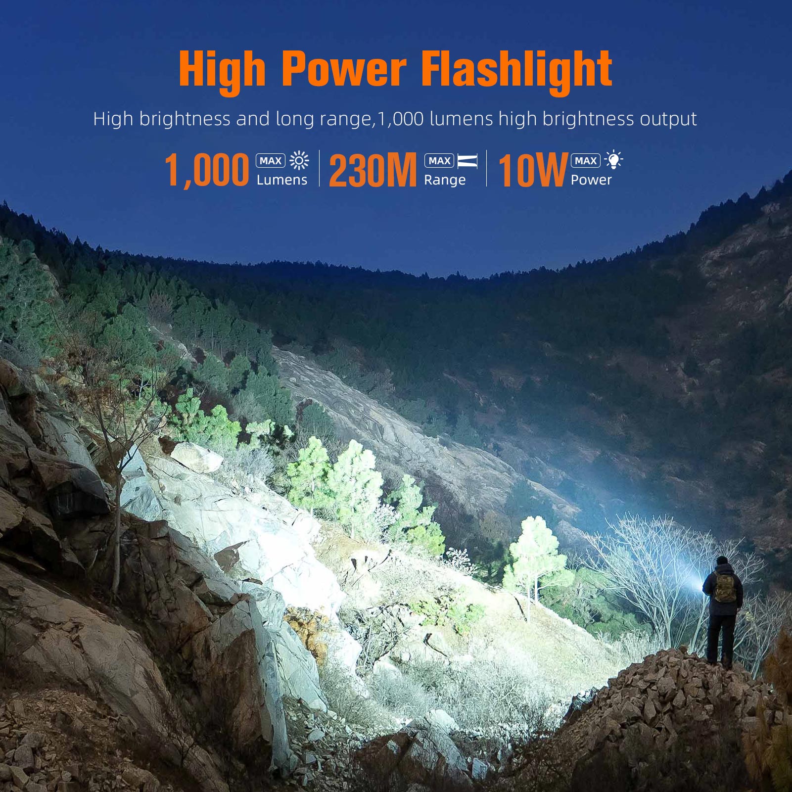 SUPERFIRE F1-T 10W Flashlight Portable Heavy Duty Waterproof Rechargeble Aluminum Alloy Torch ...