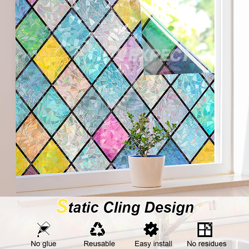 Stained Glass Window Sticker Film, Rainbow Glass Film Sticker for ...