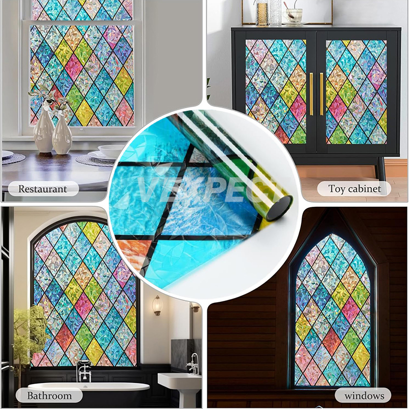 Stained Glass Window Sticker Film, Rainbow Glass Film Sticker for ...