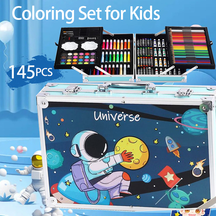 145pcs painting set for kids school supplies set color pencil crayons ...