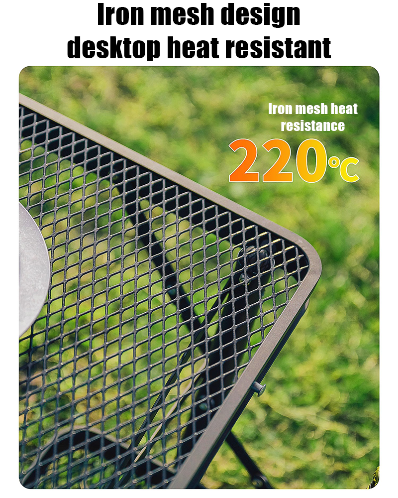 Outdoor folding mesh table Multifunctional iron mesh table Portable ...