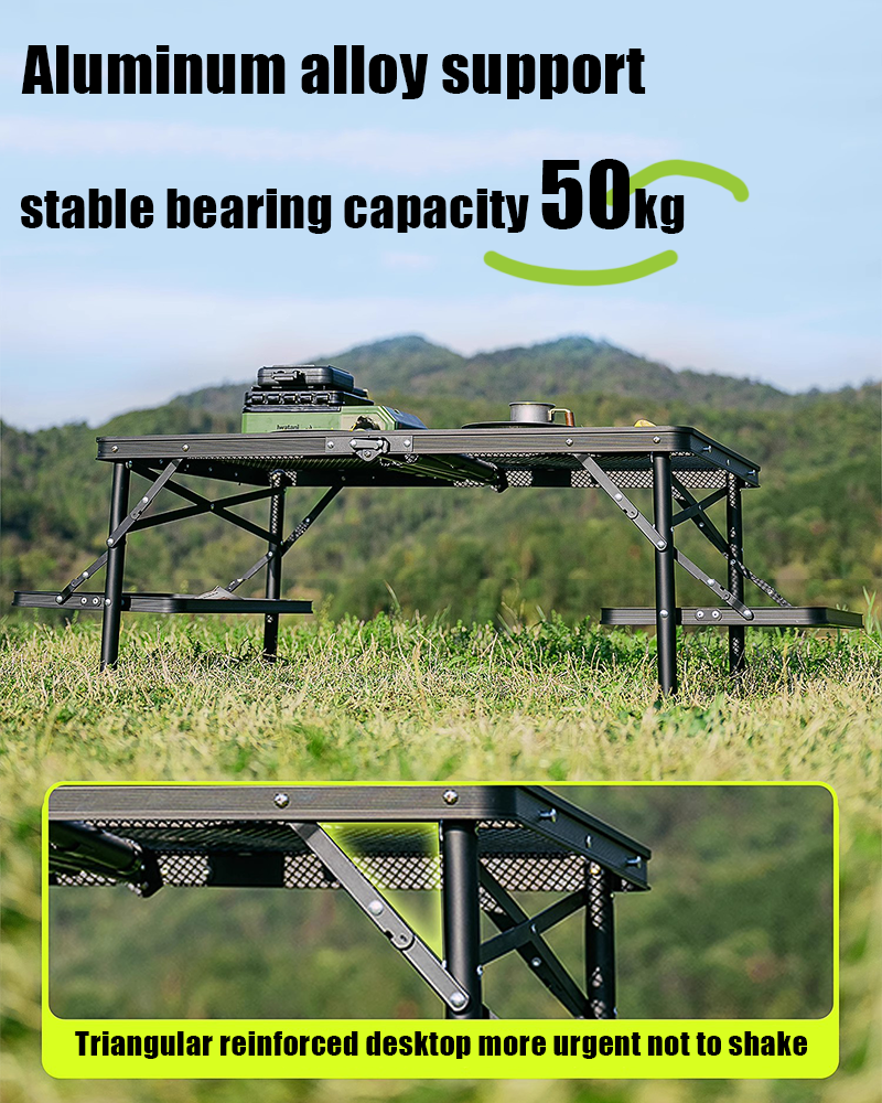Outdoor folding mesh table Multifunctional iron mesh table Portable ...