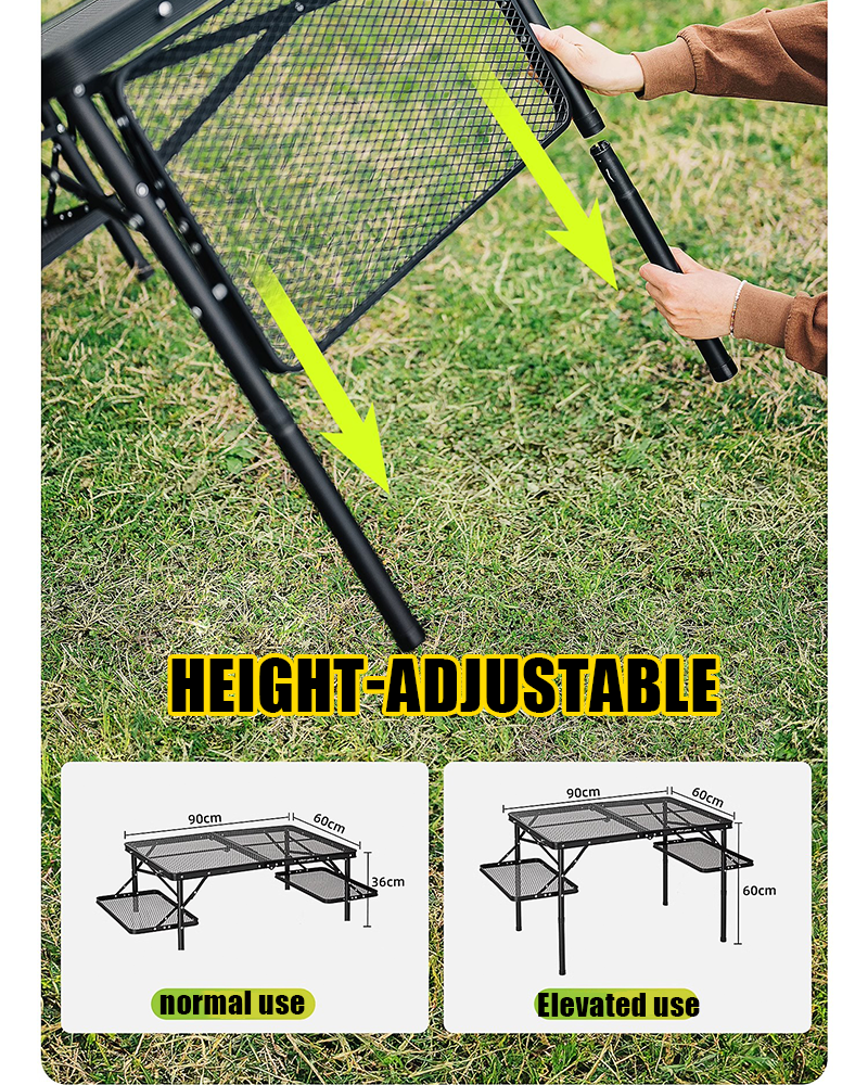 Outdoor folding mesh table Multifunctional iron mesh table Portable ...