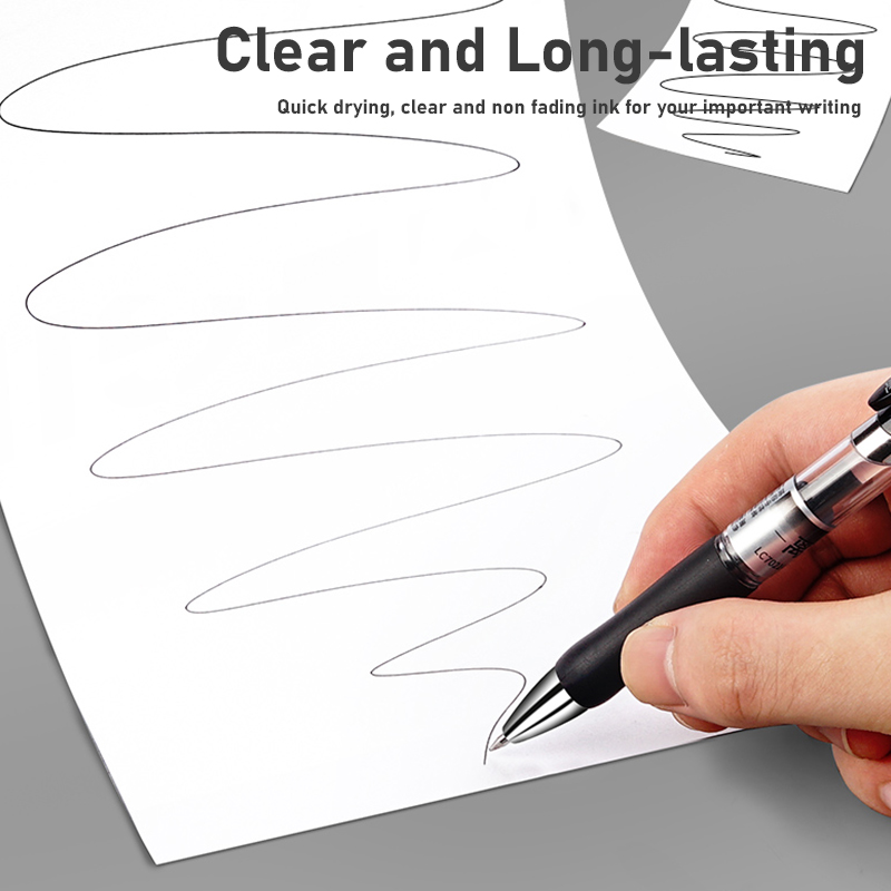 12Pcs/Set Black Signature Gel Pen Press Pen 0.5mm Office Ballpoint Pen ...